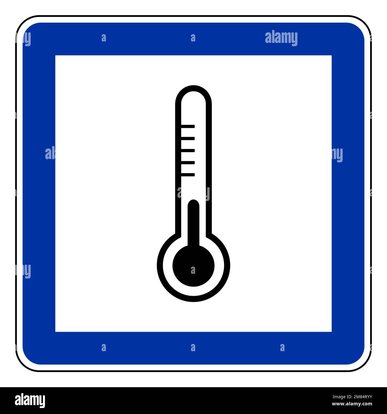 Thermometer and road sign Stock Photo - Alamy