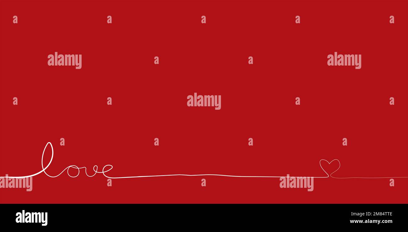 Love. Continuous line script. Love lettering illustration for poster ...