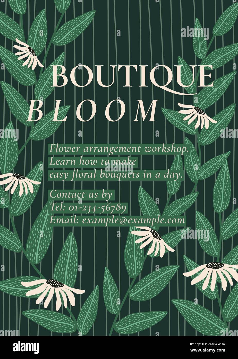 Flower workshop poster template vector Stock Vector Image & Art - Alamy