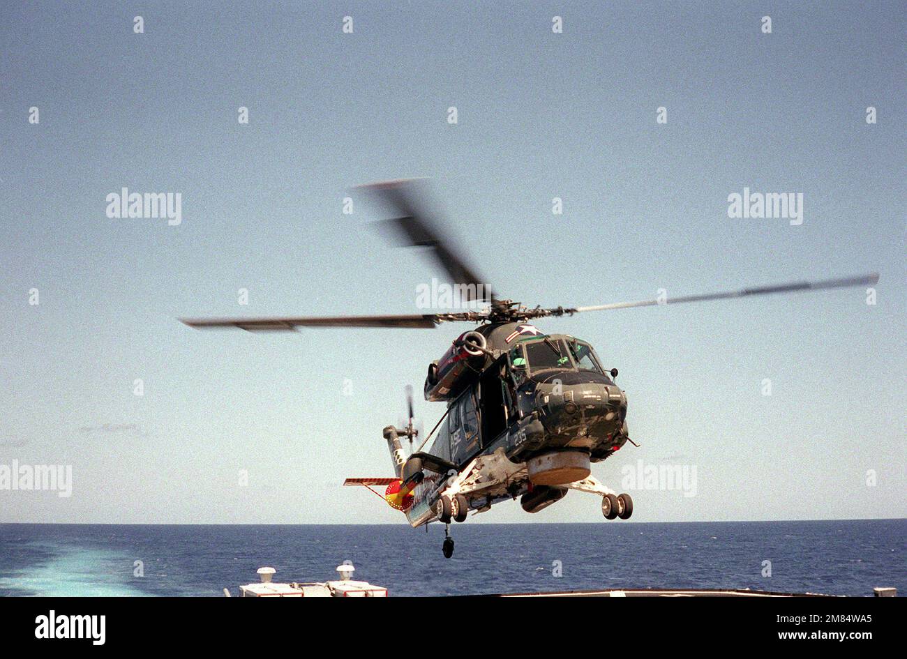 An SH-2F Seasprite helicopter of Detachment 8, Light Helicopter Anti ...