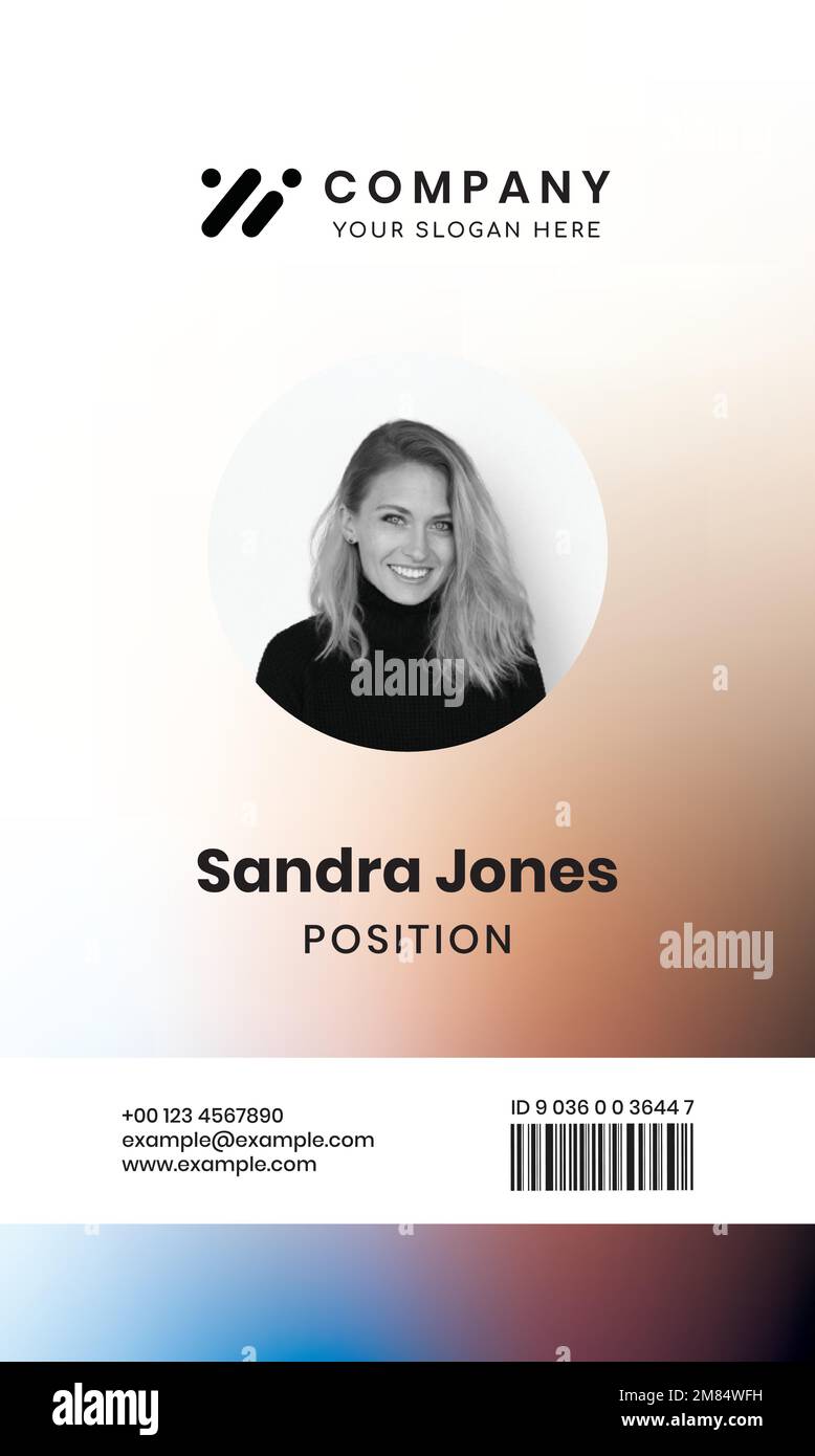 Staff ID badge template vector for tech company corporate identity ...