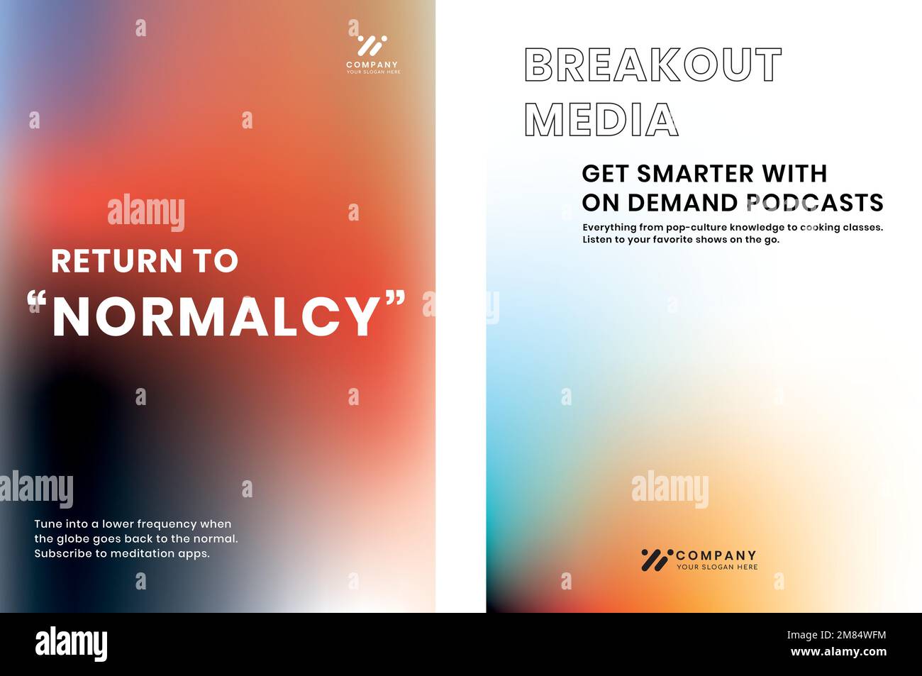 Gradient tech marketing template vector poster dual set Stock Vector ...