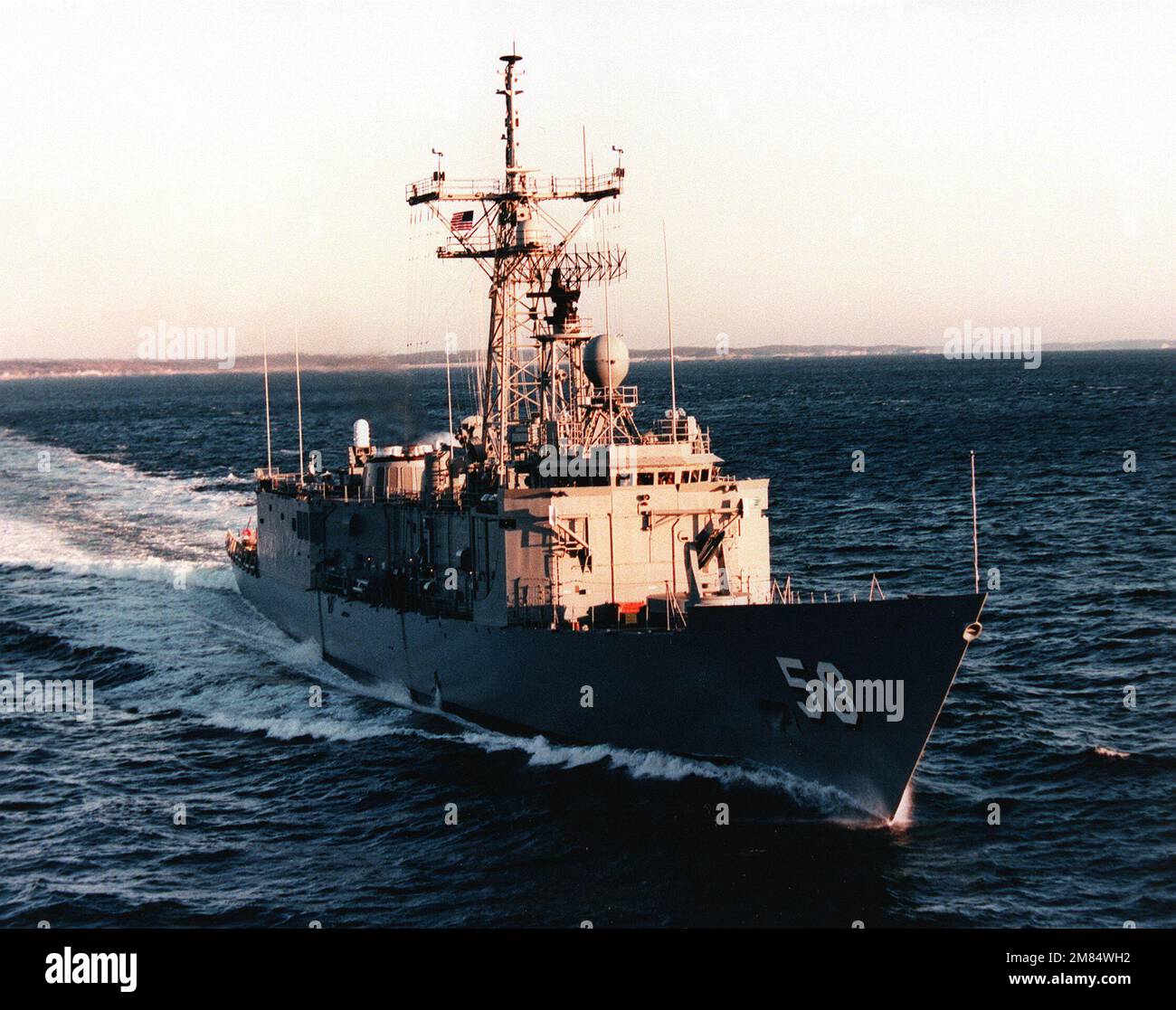 A starboard bow view of the guided missile frigate SAMUEL B. ROBERTS ...
