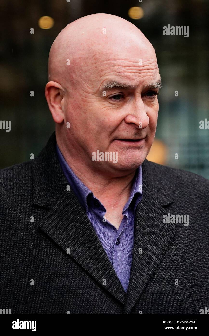 Mick Lynch, general secretary of the Rail, Maritime and Transport union ...