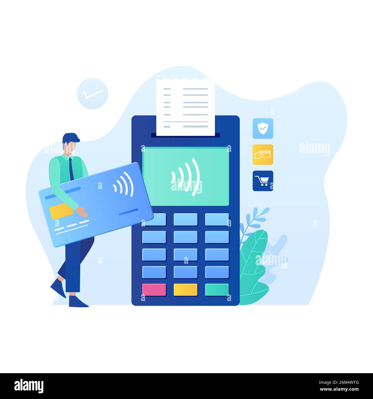 Contactless payment vector illustration concept. Illustration for ...