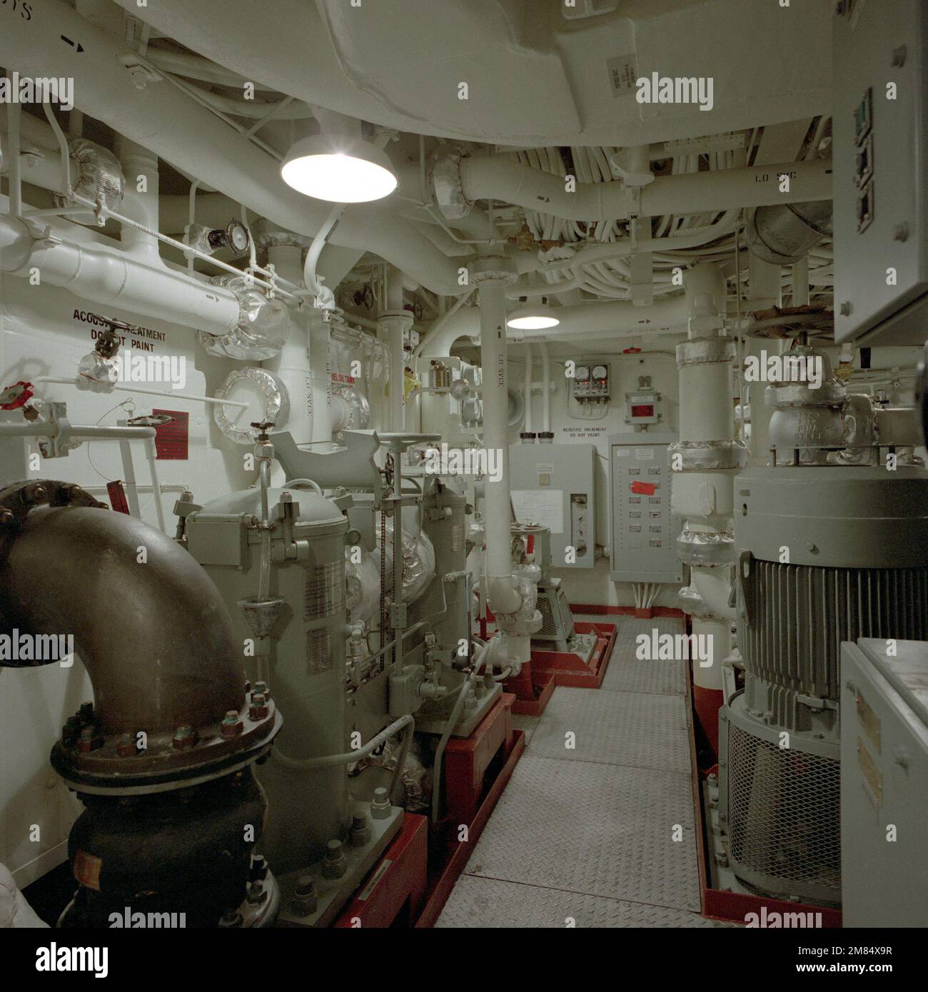 A view of the main engine room aboard the guided missile frigate REUBEN ...
