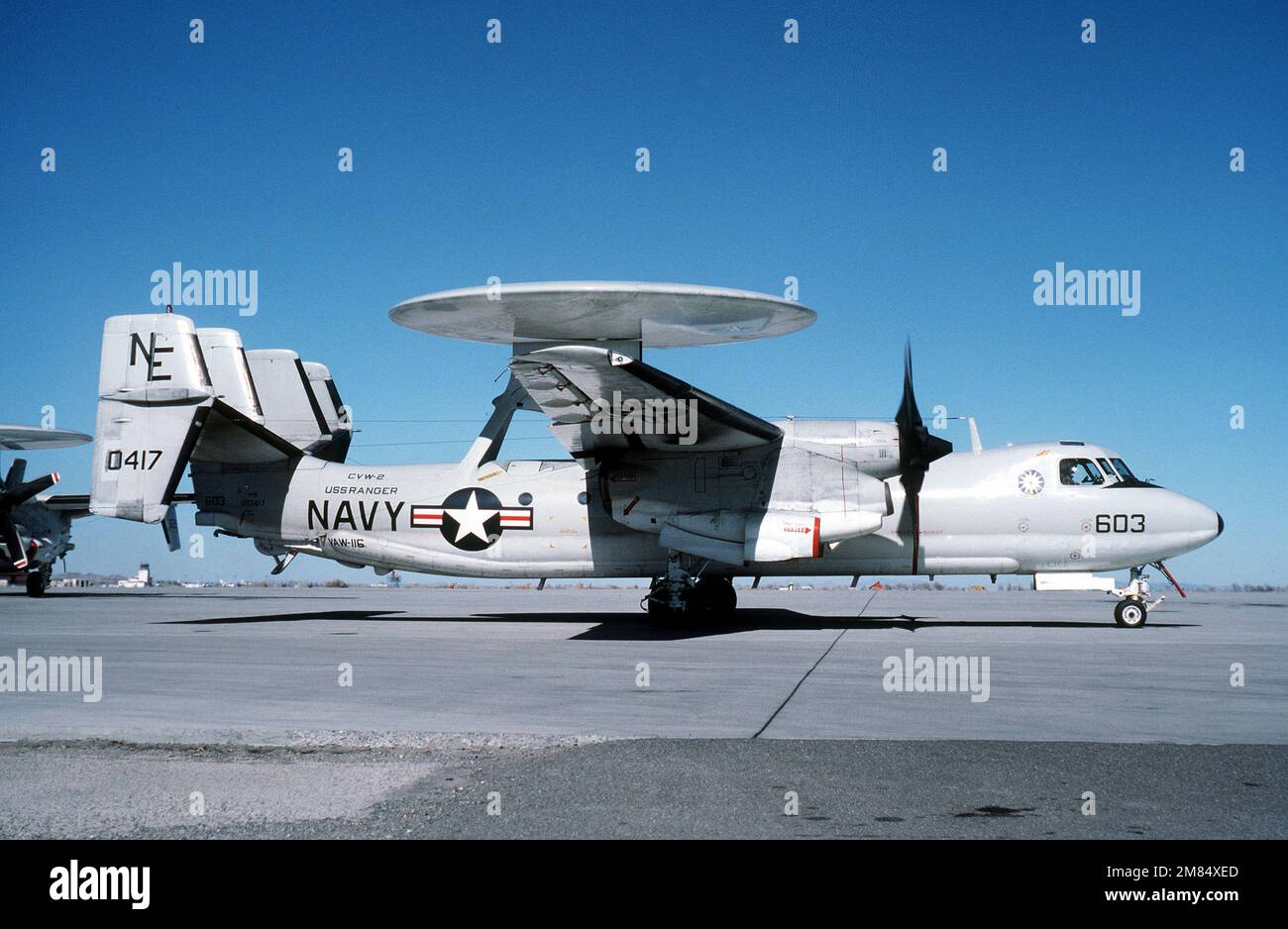 A right side view of an Airborne Early Warning Squadron 116 (VAW-116) E ...