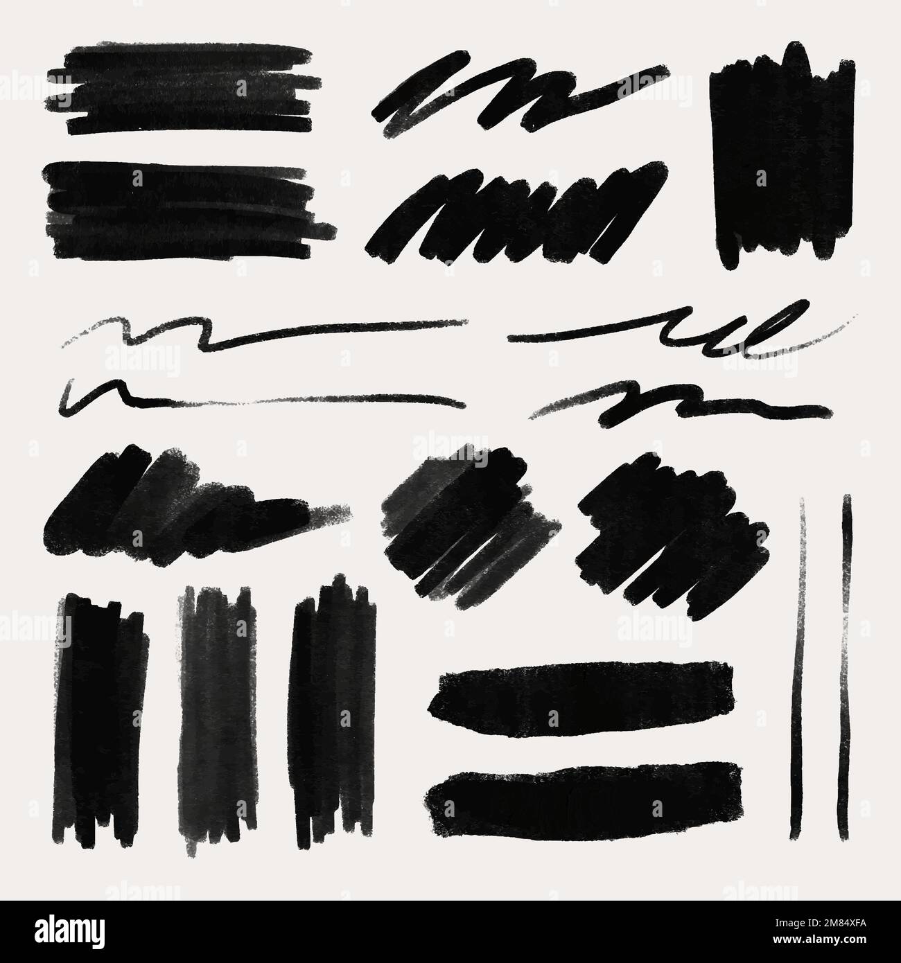 Ink brush stroke element vector set in black Stock Vector Image & Art - Alamy