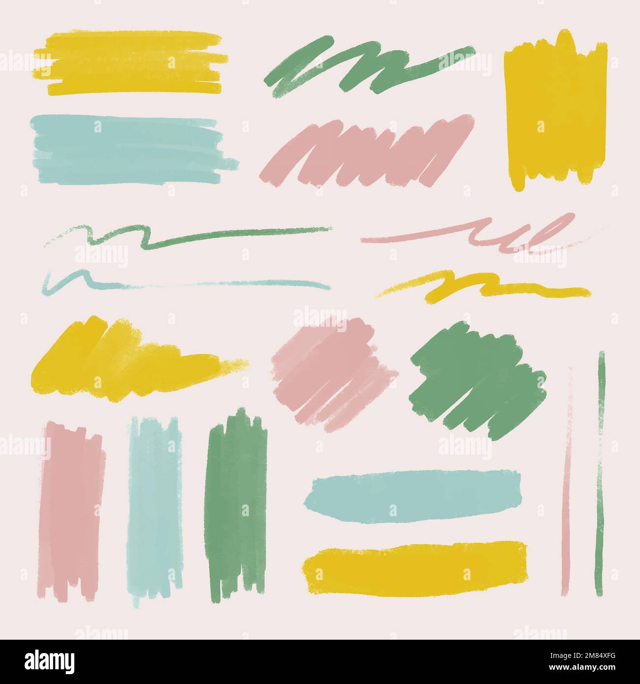 Colorful brush stroke element vector set Stock Vector Image & Art - Alamy