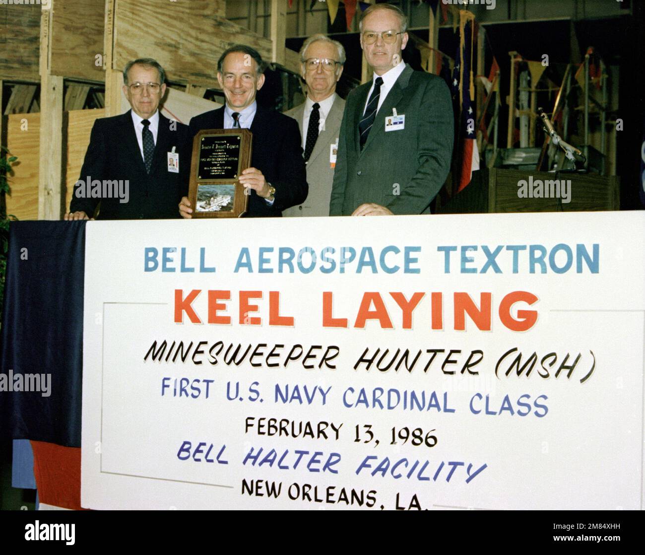 Distinguished guests attend the keel laying of the mine hunter Cardinal ...