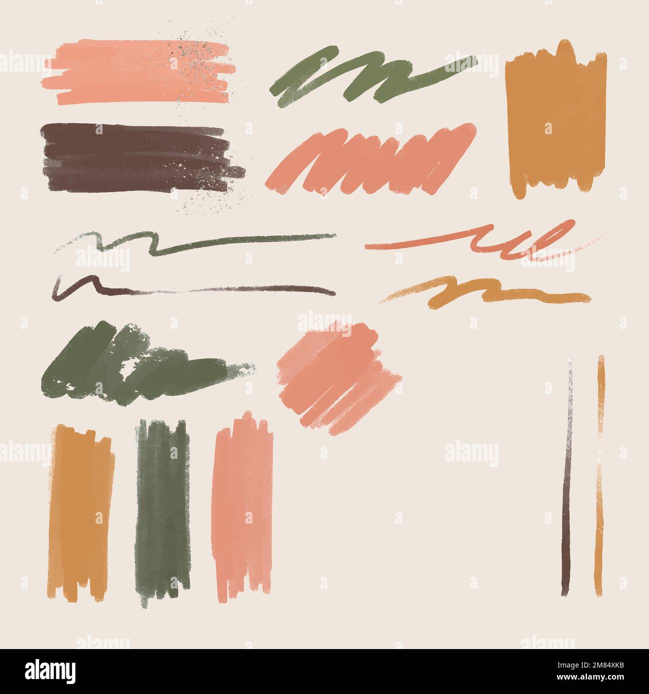 Ink brush stroke element vector set with glitter Stock Vector Image ...