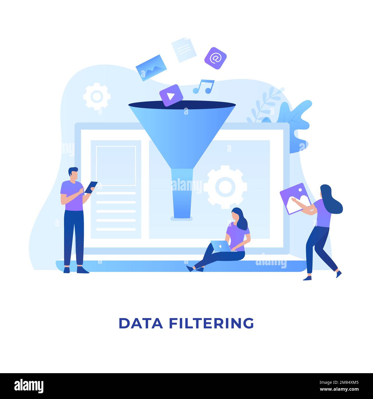 Data filtering illustration concept. Illustration for websites, landing ...