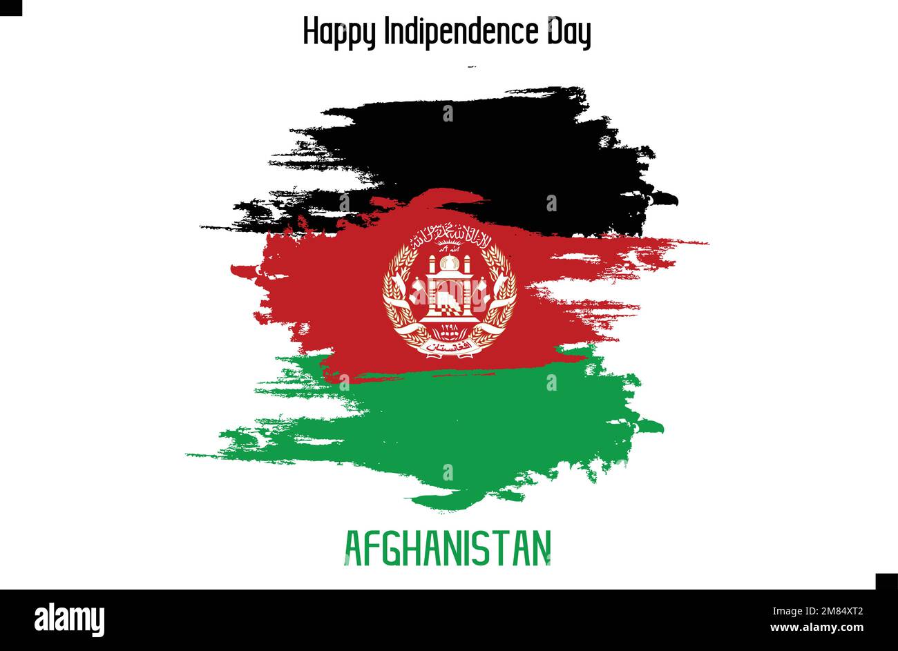 Grunge Brush Stroke Vecctor Design Afghanistan National Flag Flag of ...