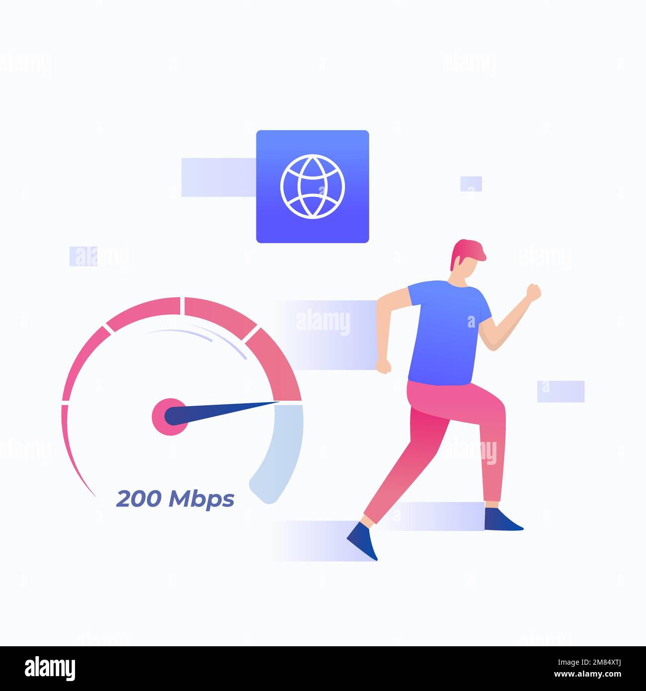 Flat fast internet connections concept. Illustration for websites ...