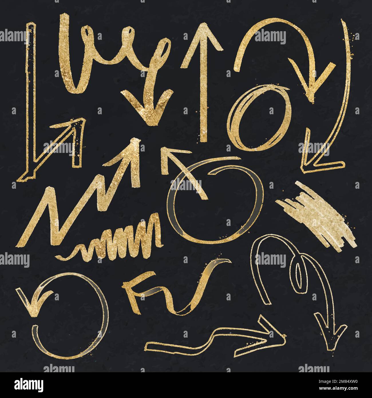 Doodle gold highlight arrow vector set Stock Vector Image & Art - Alamy