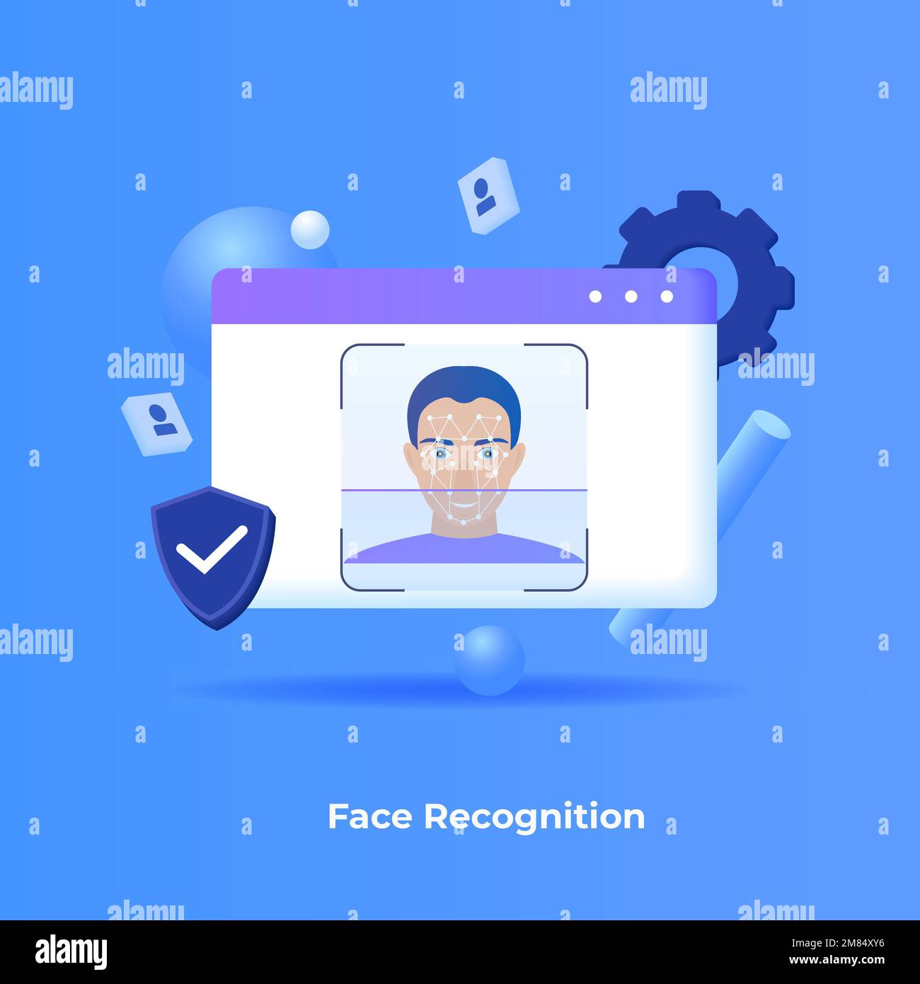 Face recognition illustration concept. Illustration for websites ...