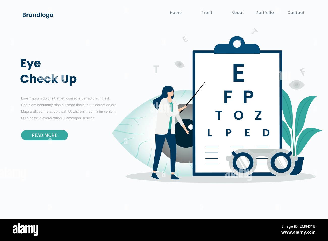 Optician eye test cartoon Stock Vector Images - Alamy