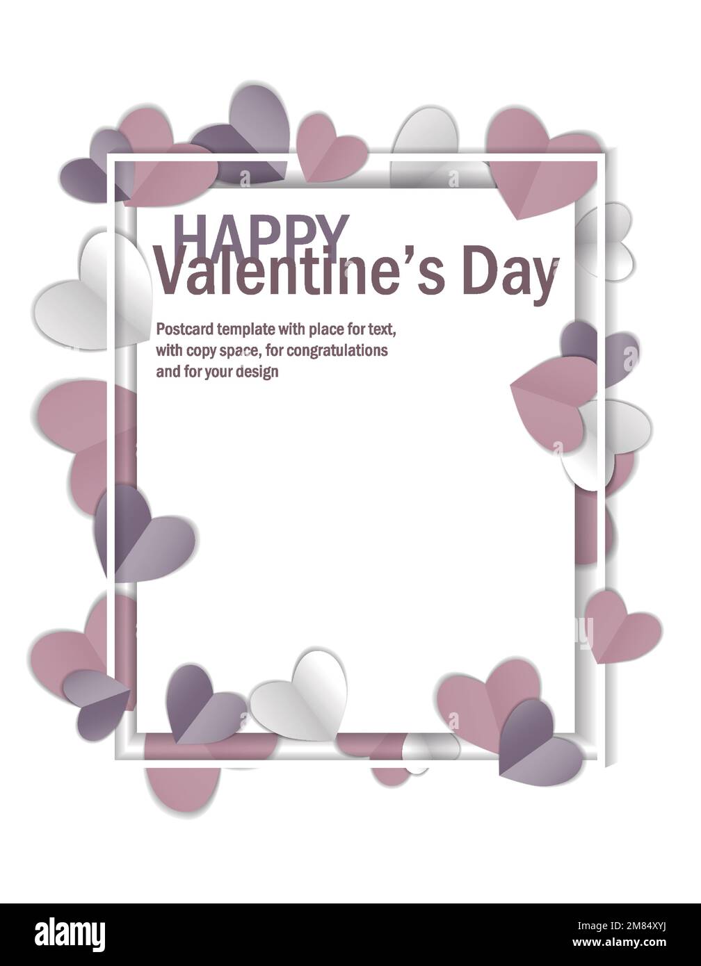 Valentines day background with copy space, vector illustration. 3d ...
