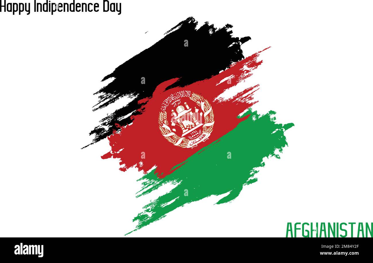 Grunge Brush Stroke Vecctor Design Afghanistan National Flag Flag of ...