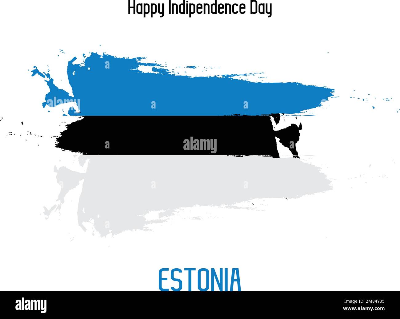 Estonia National Flag Grunge Brush Stroke Vecctor Design Flag of ...