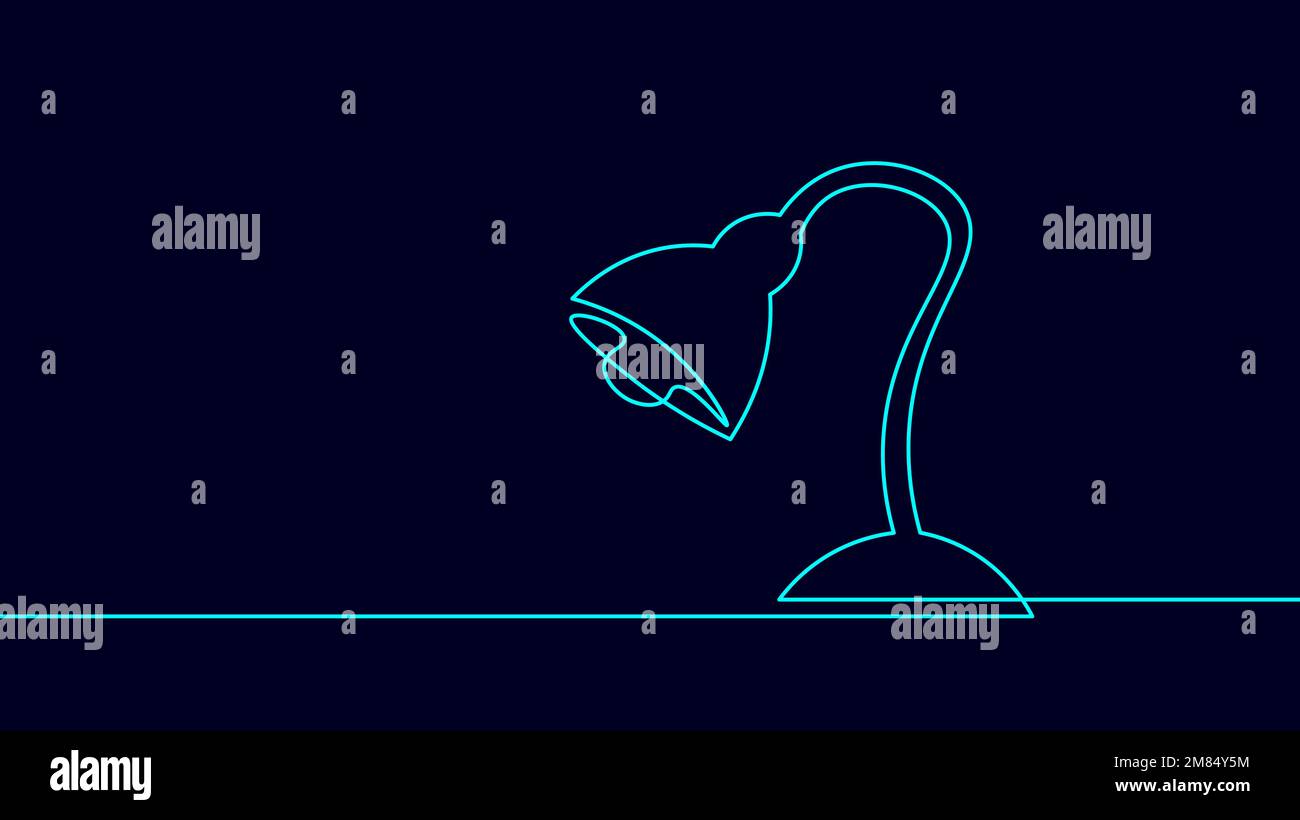 One continuous line desk table lamp. Household furniture electric ...
