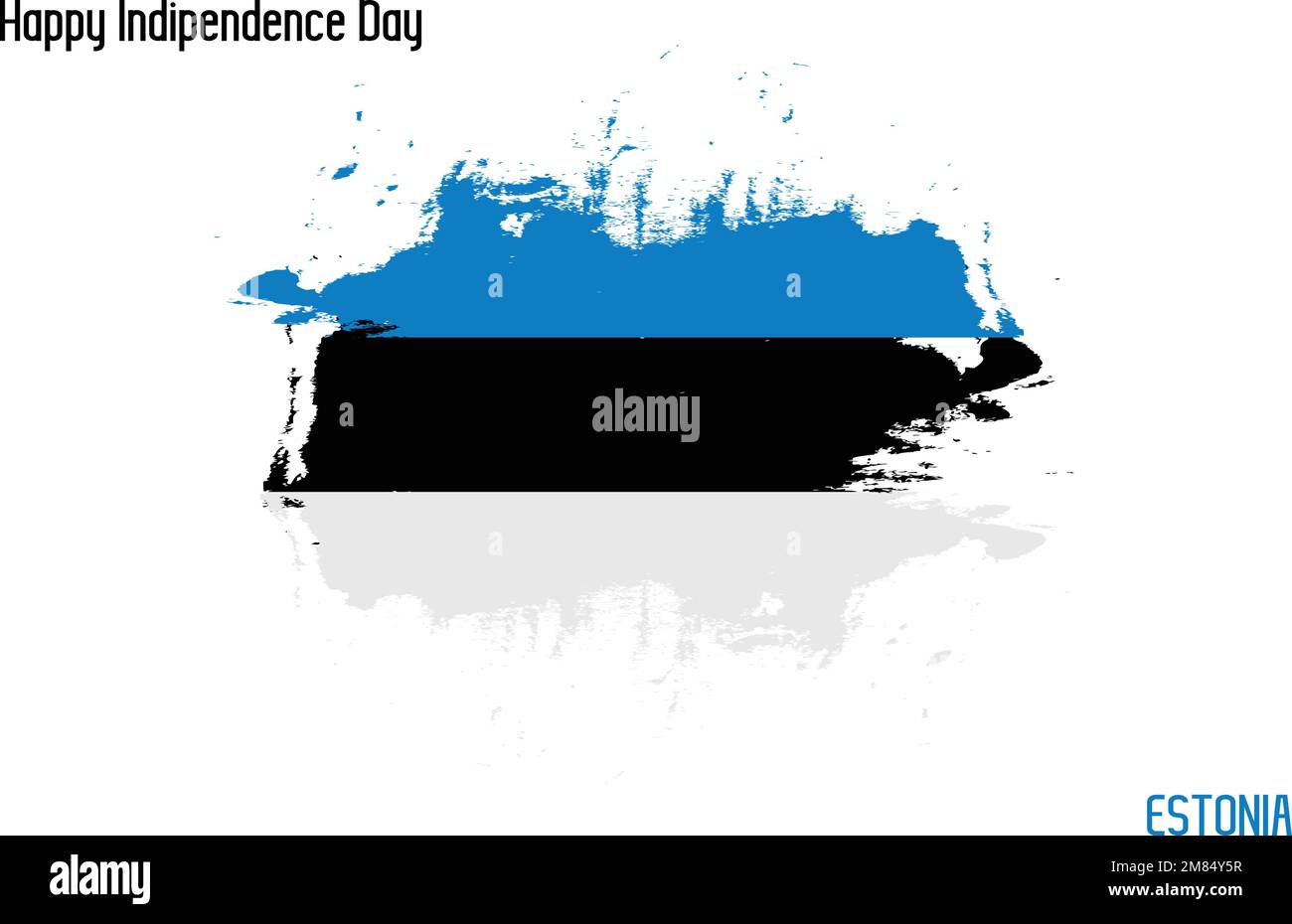 Estonia National Flag Grunge Brush Stroke Vecctor Design Flag of ...