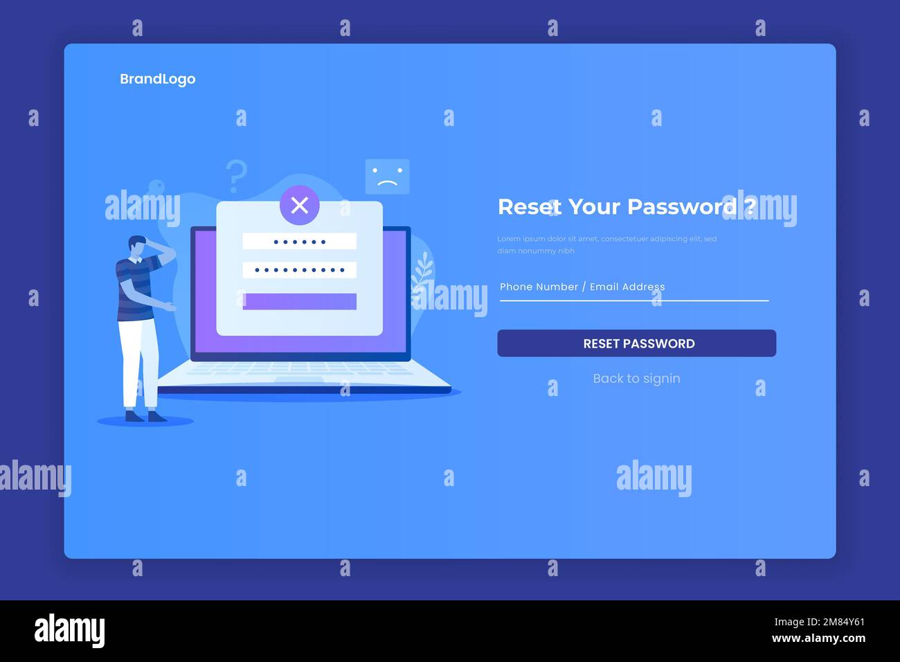 Reset password illustration concept. Illustrations for websites ... Reset password illustration concept. Illustrations for websites ...