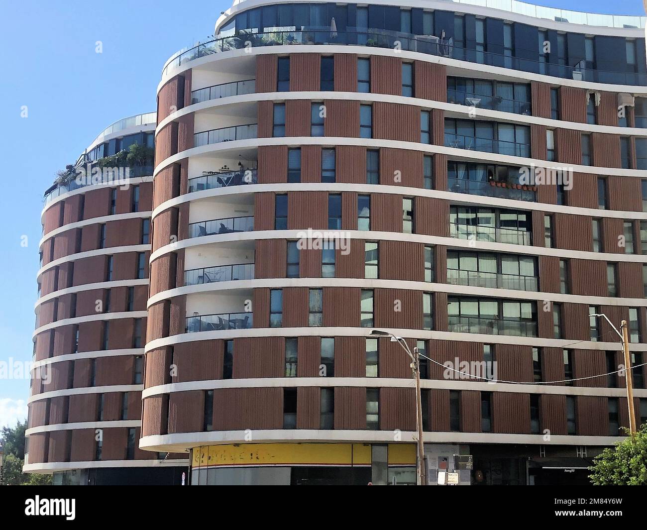 A modern building in the Southern Tel Aviv neighborhood, Israel Stock ...