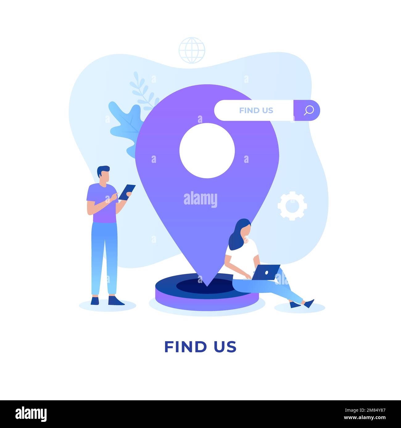 Flat illustration find us location concept design. Illustration for ...