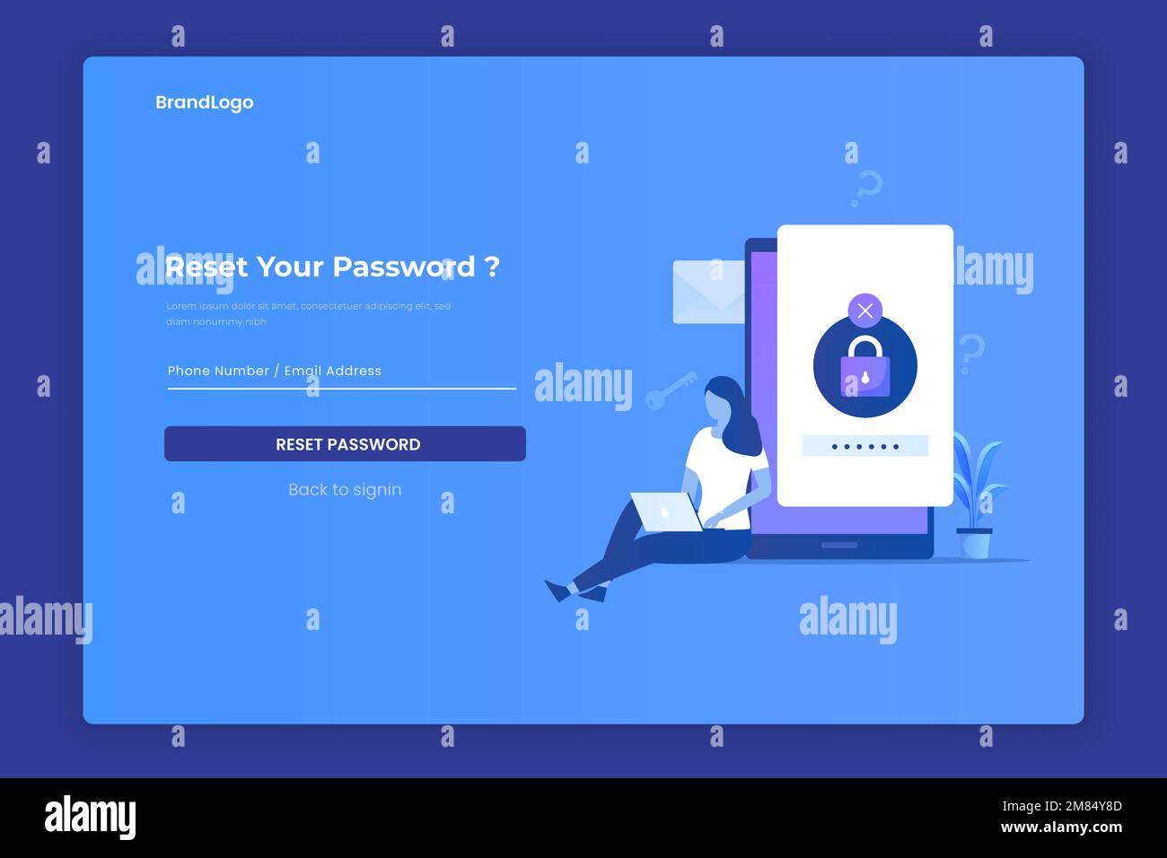 Reset password illustration concept. Illustrations for websites ...