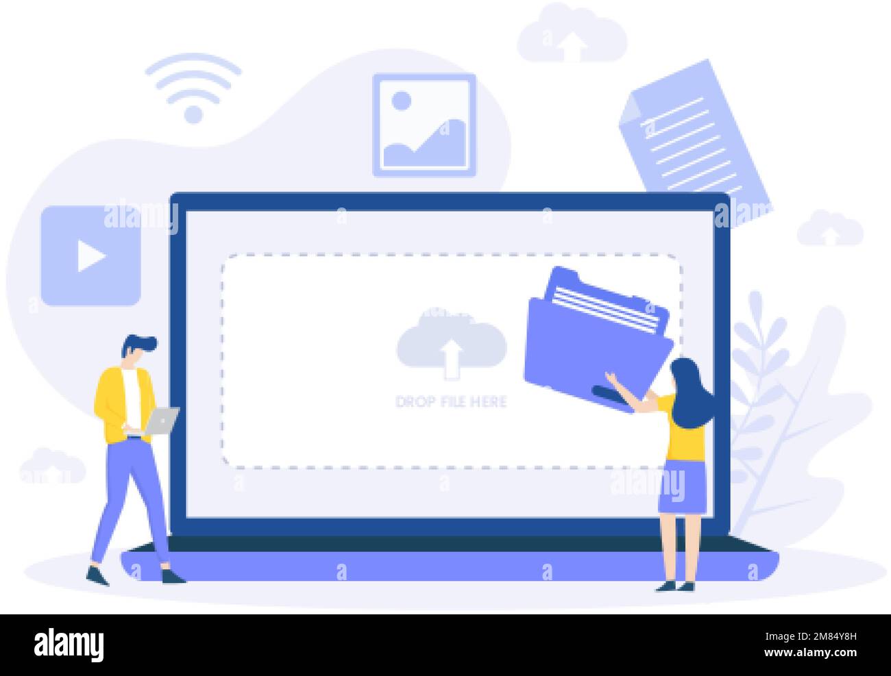 File upload illustration concept. Illustration for websites, landing ...