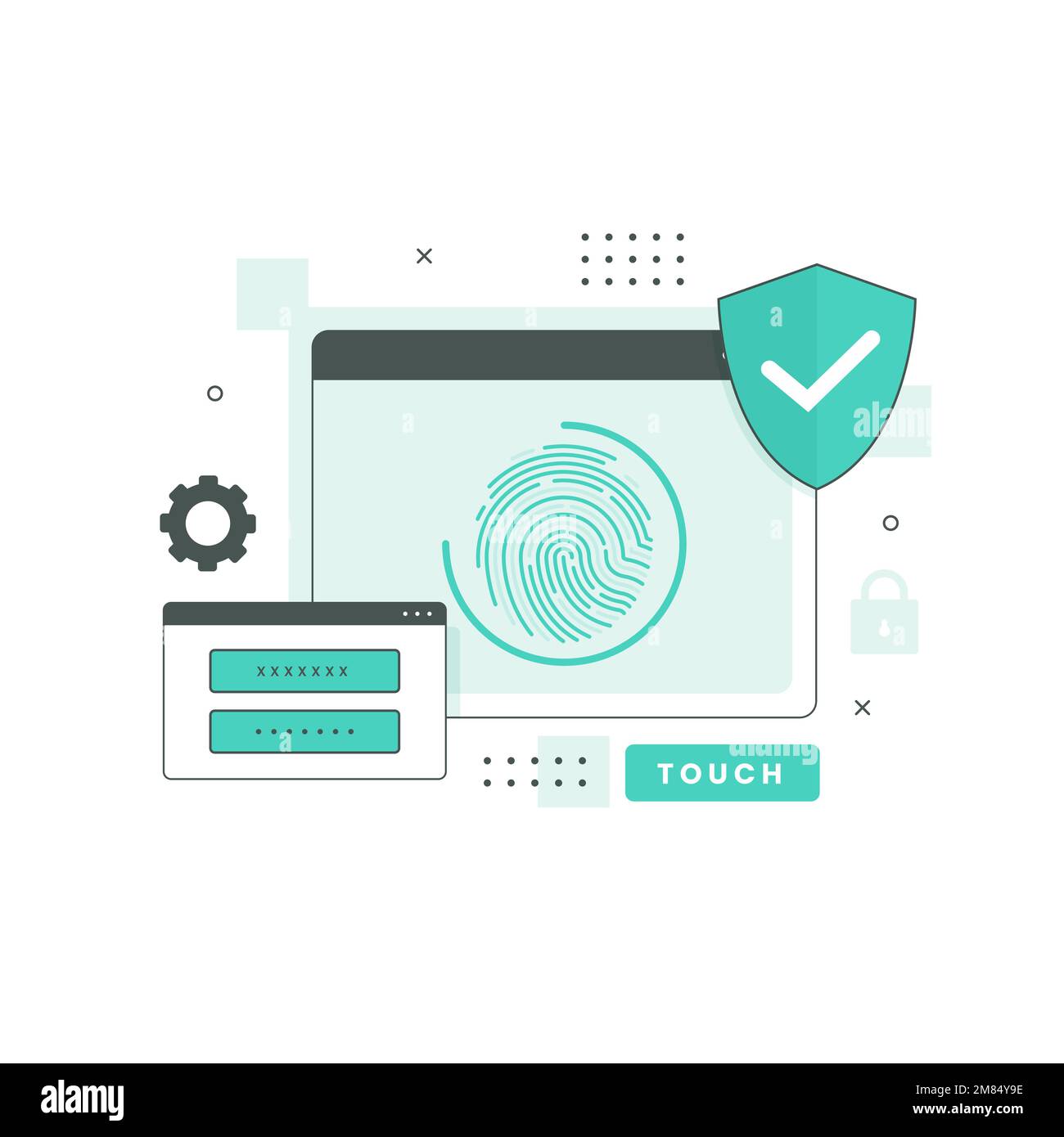Fingerprint line illustration concept. Illustration for websites ...