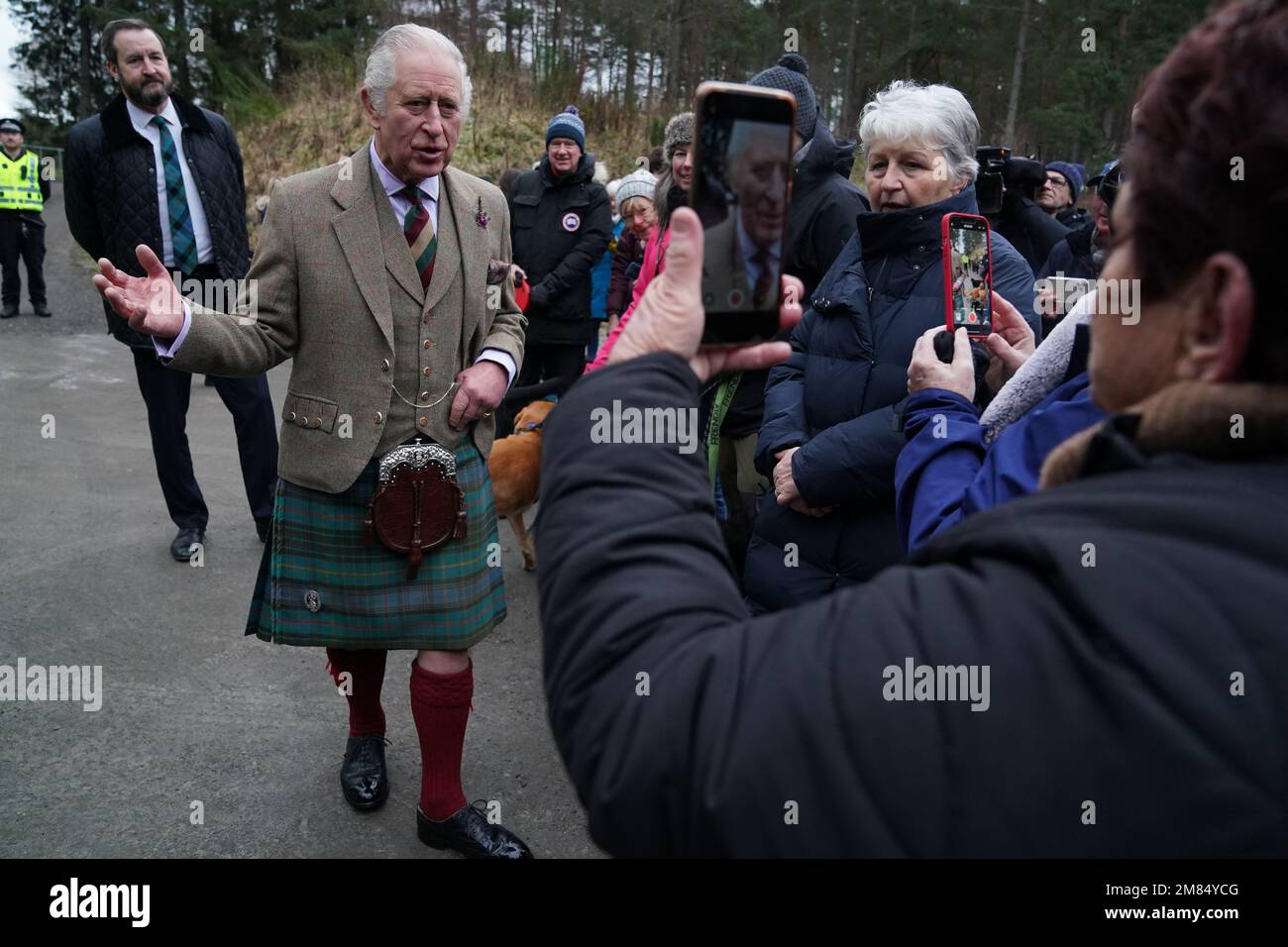 King Charles III during his visit to Aboyne and Mid Deeside Community ...