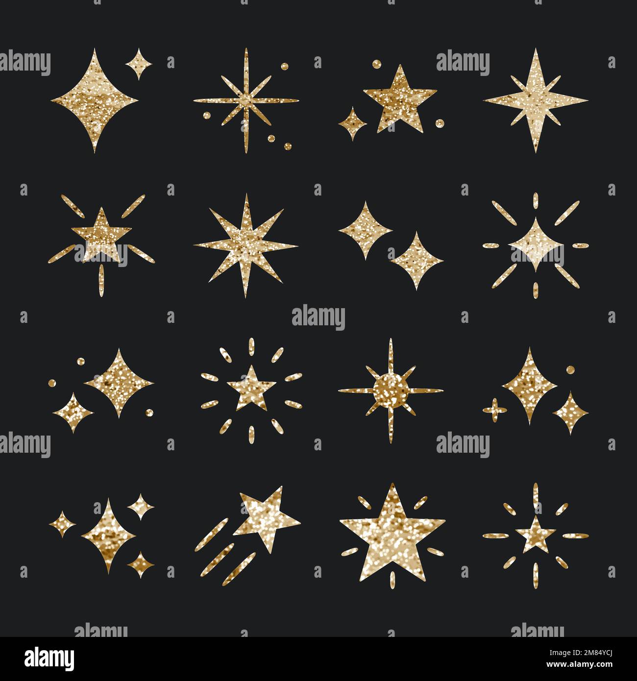 Line star sparkles set hi-res stock photography and images - Alamy