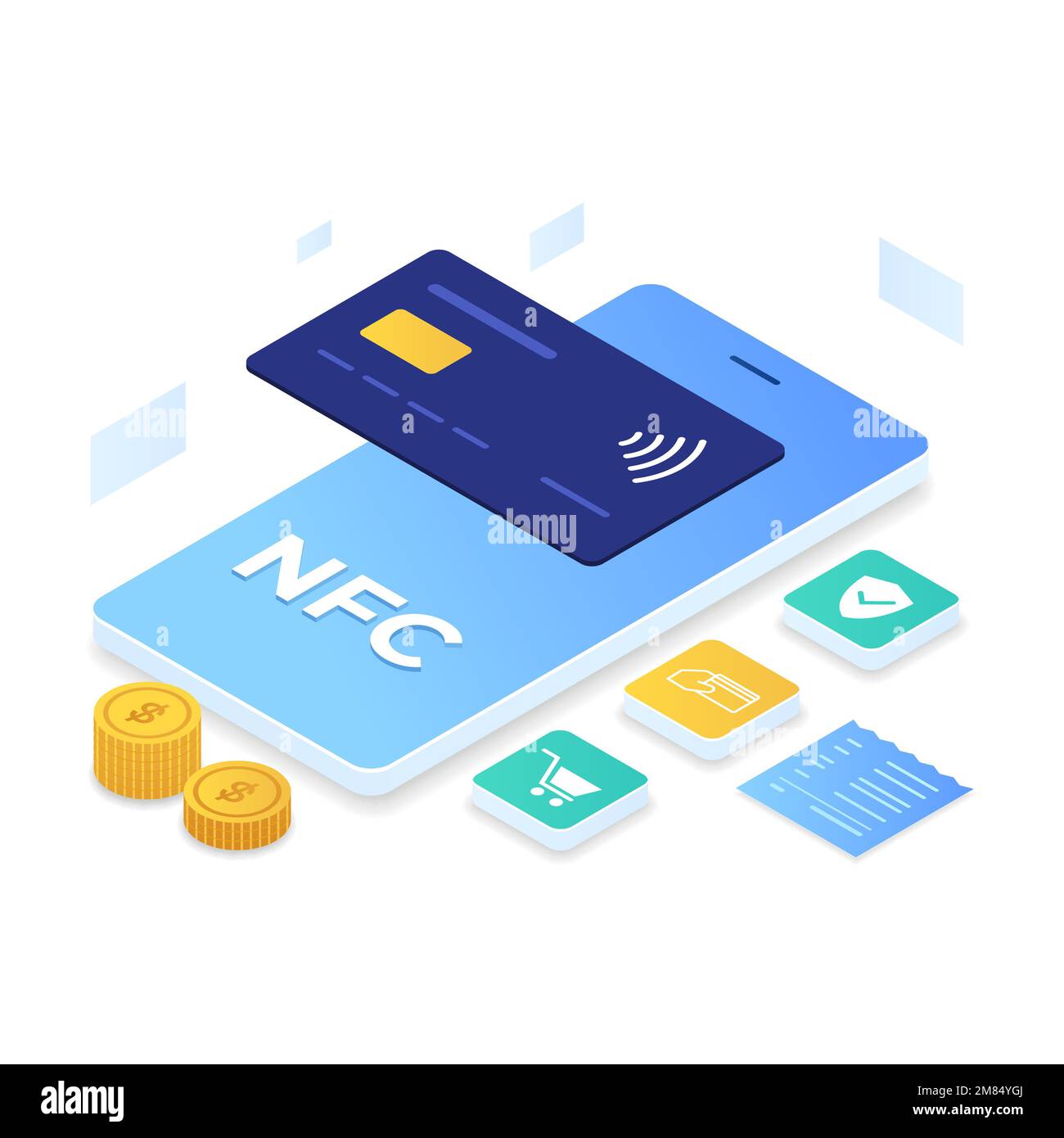 Nfc payment pay near field Stock Vector Images - Alamy