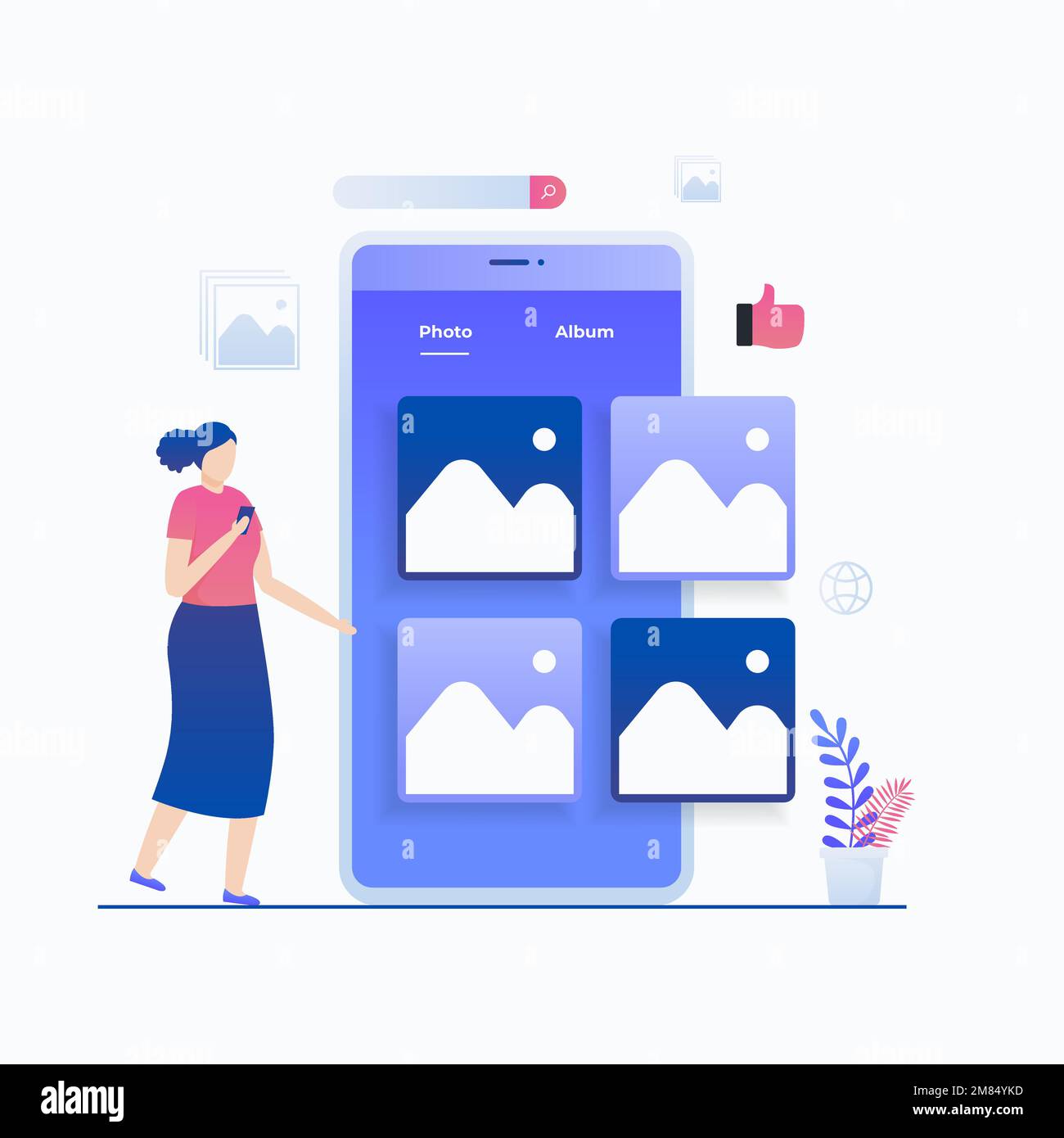 Mobile gallery illustration concept illustration for websites hi-res ...