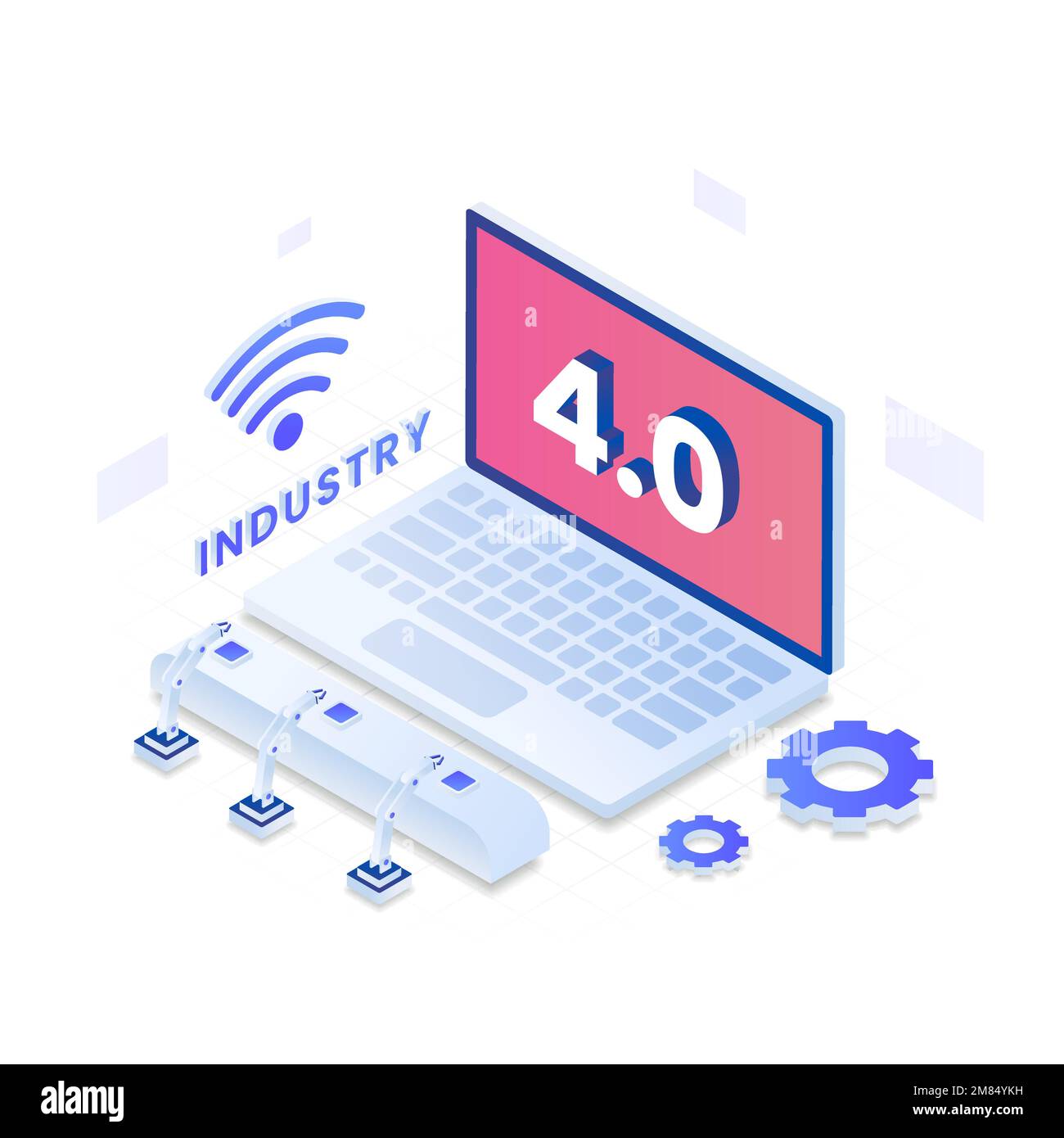 Industry 4.0 vector isometric illustration concept. Illustration for ...