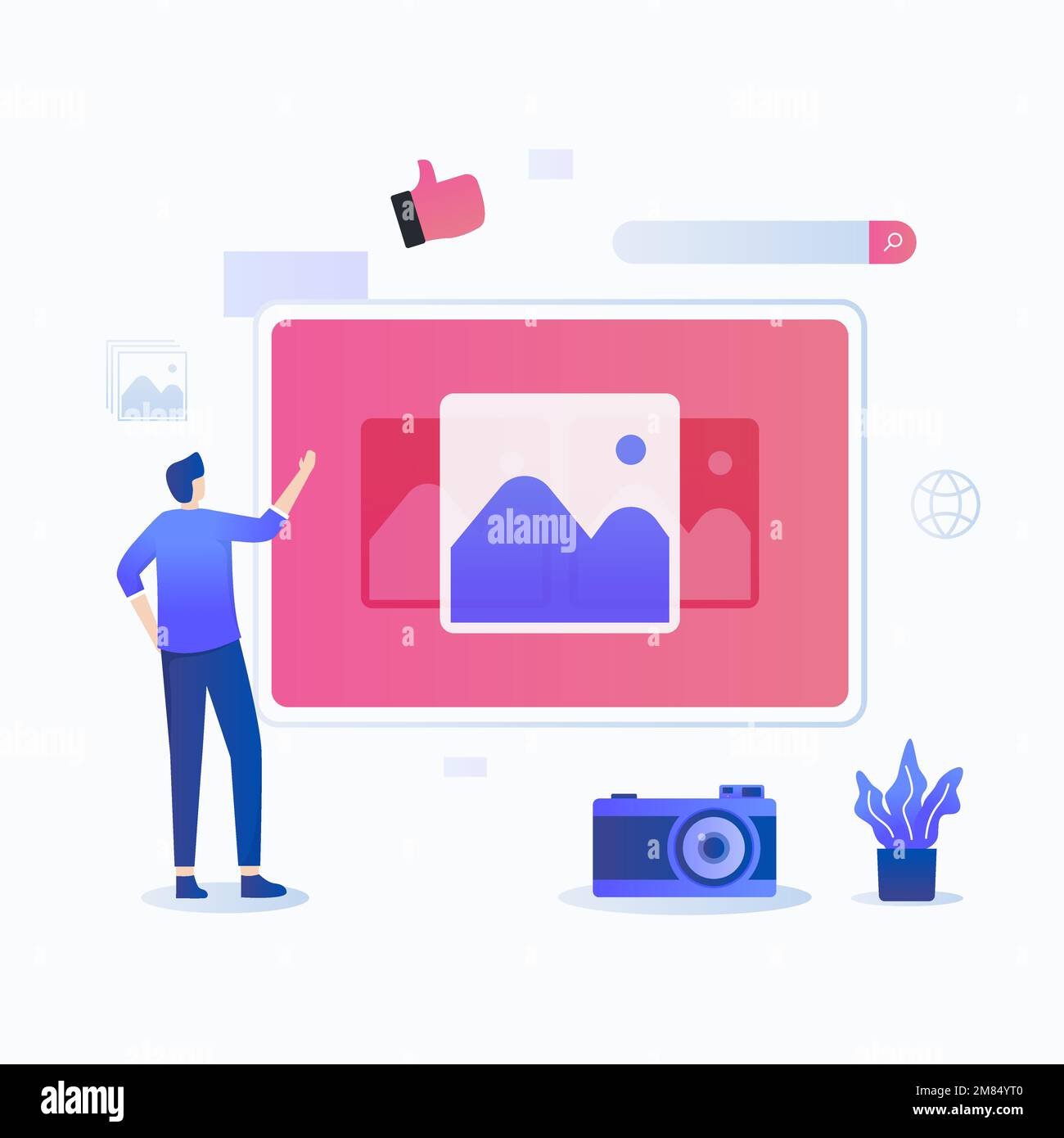 Mobile gallery illustration concept illustration for websites hi-res ...