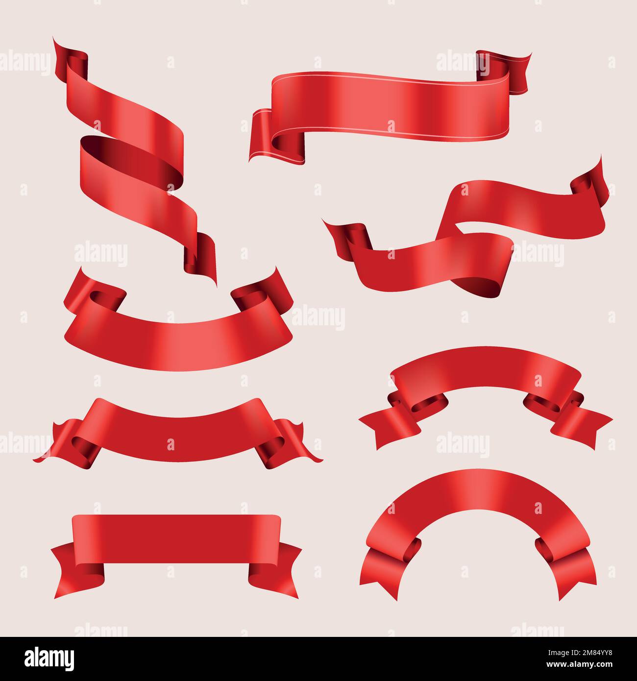 Free Vector Ribbon Banner Vector Art Red Realistic Label Des