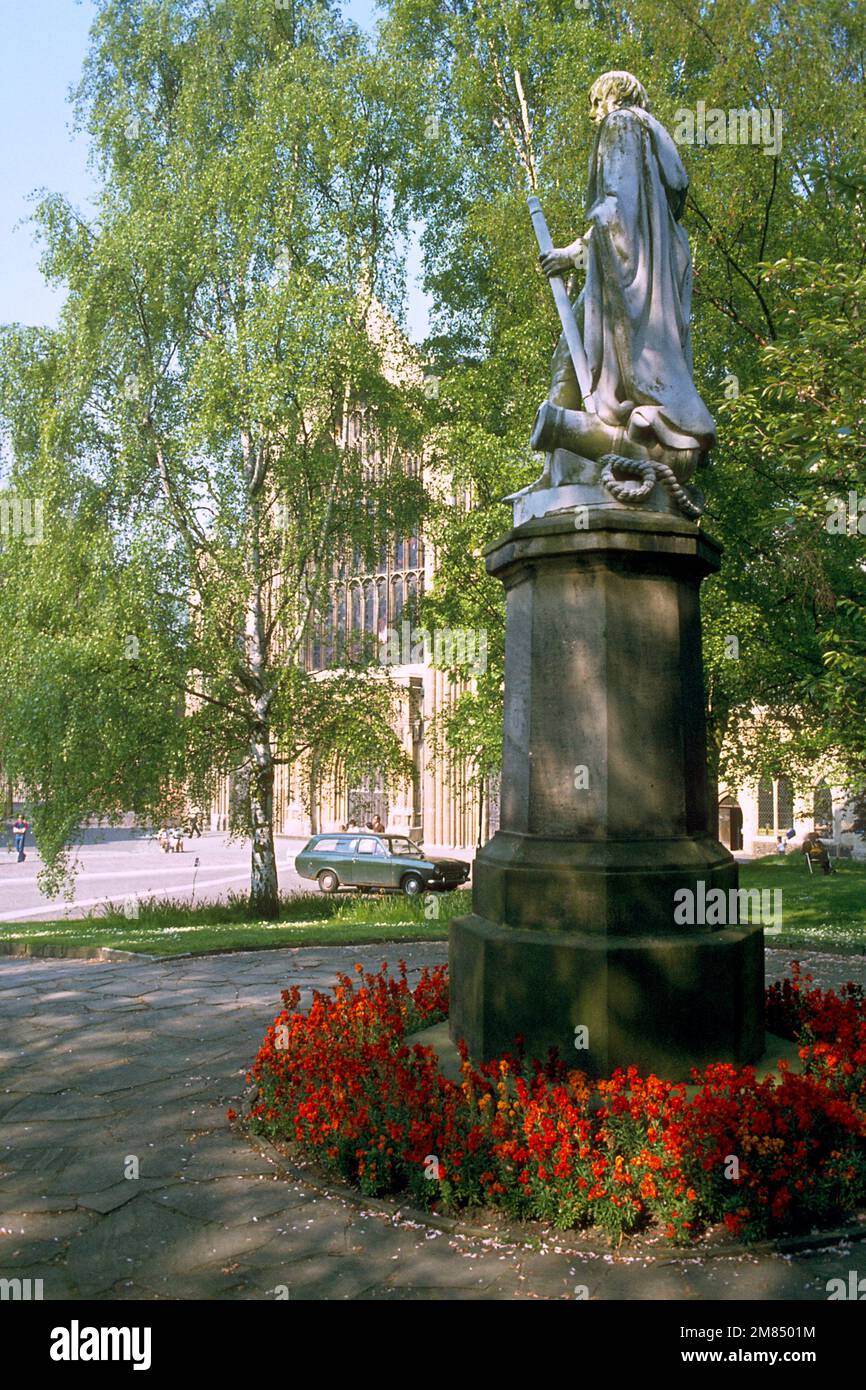 Statue of Admiral Lord Nelson in the grounds of Norwich Cathedral in ...