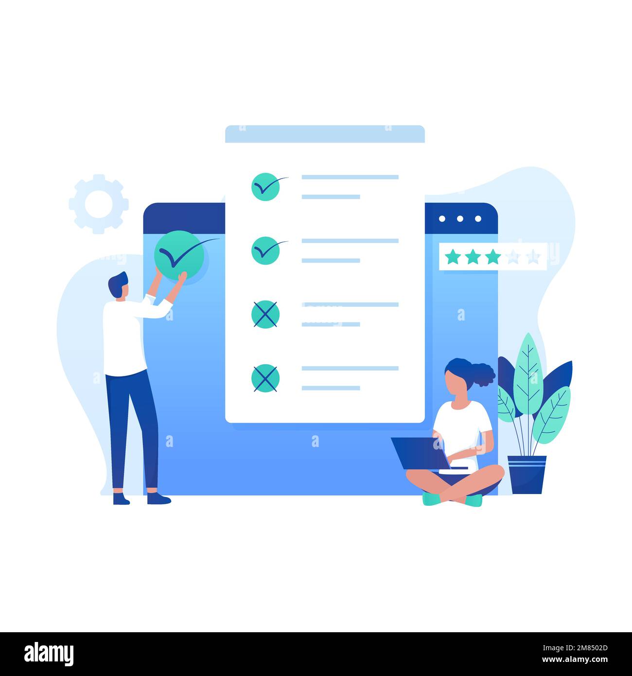 Online survey illustration concept. Illustration for websites, landing ...