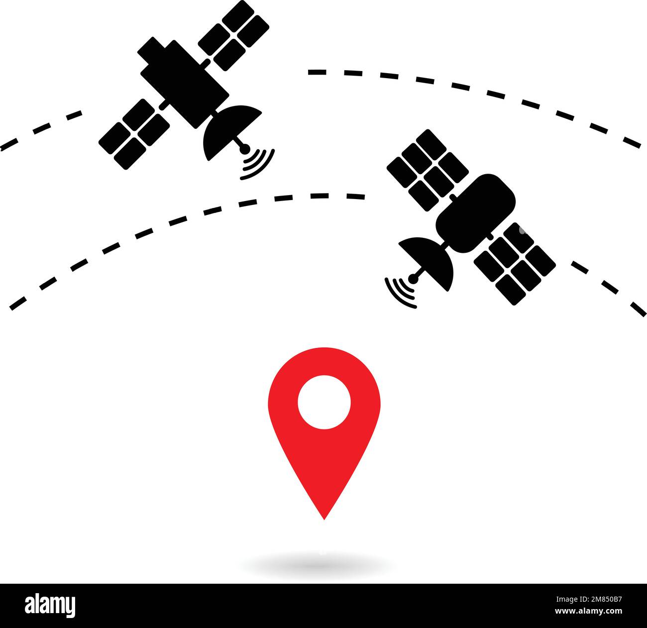 Satellite GPS navigation pictogram, vehicle navigation technology ...