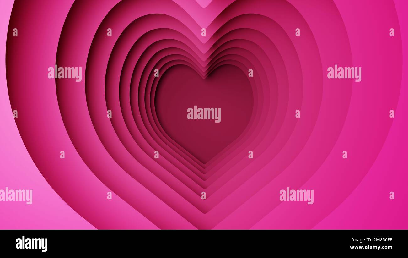 Paper Cut Hearts Pink Background. Valentine's Day, Wedding Concept ...