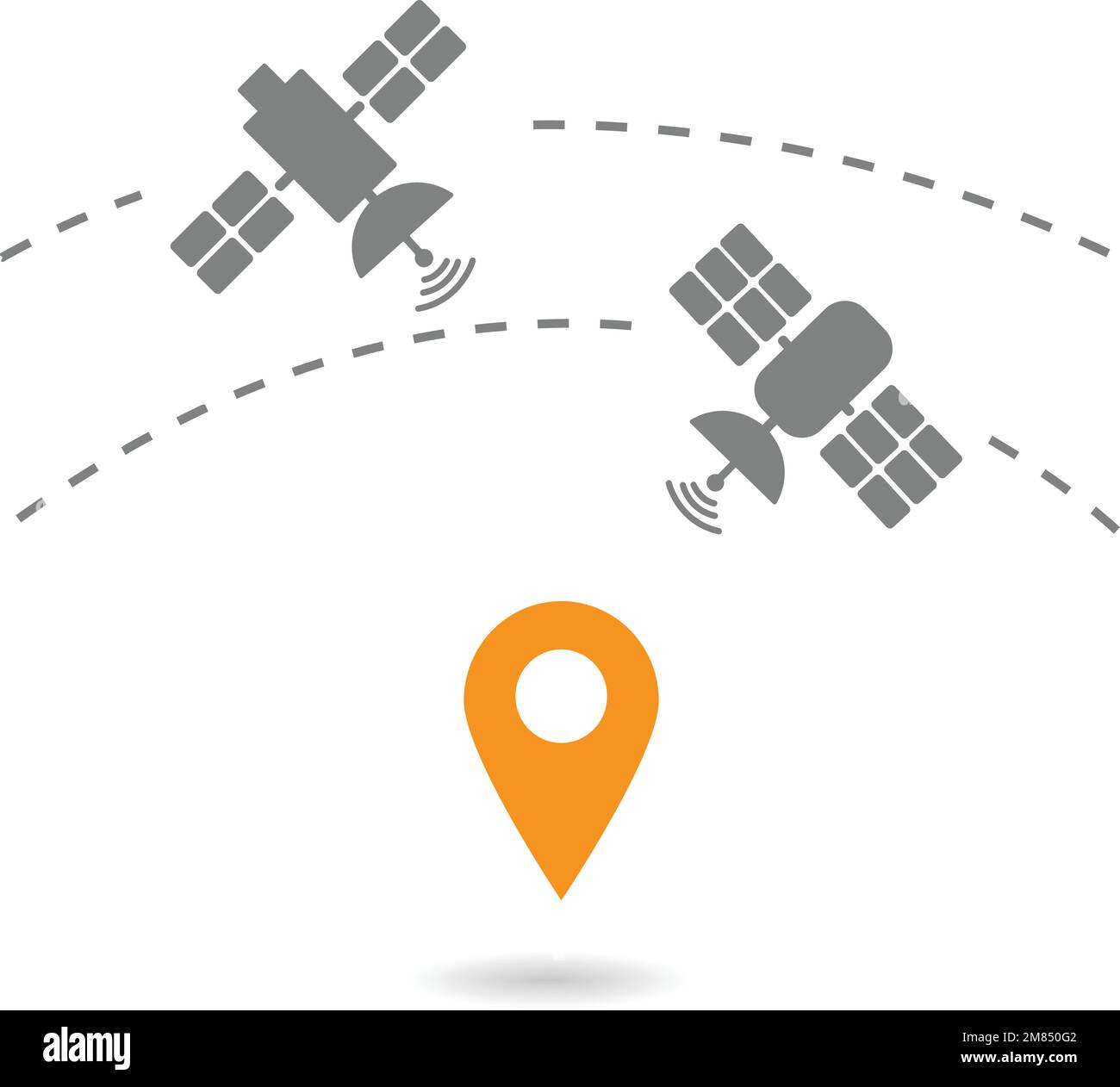 Satellite GPS navigation pictogram, vehicle navigation technology ...