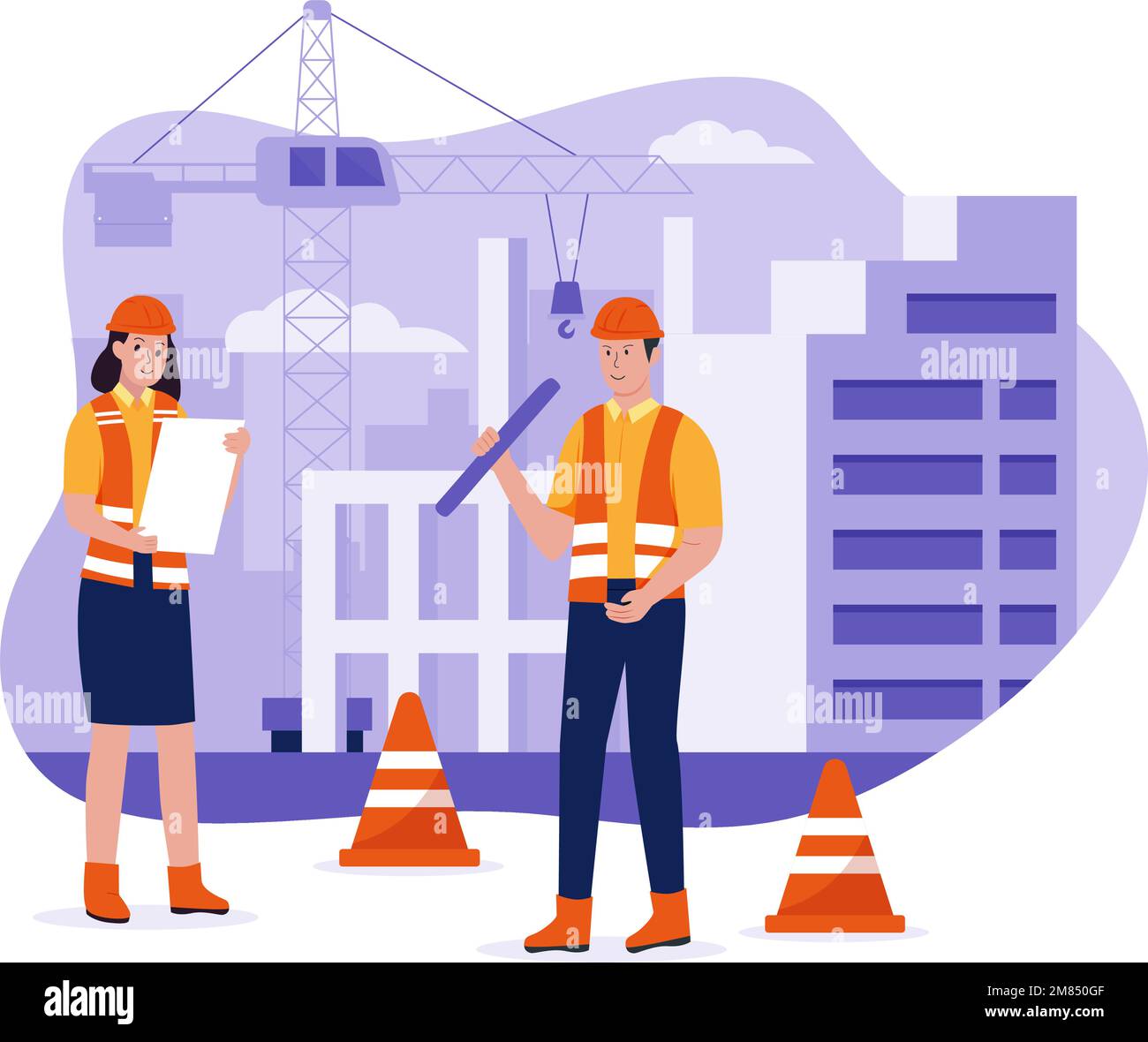 Flat design of civil engineer building real estate business ...