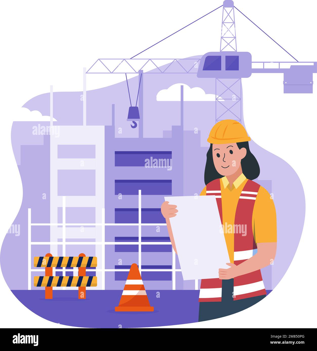 Flat design of civil engineer building real estate business ...