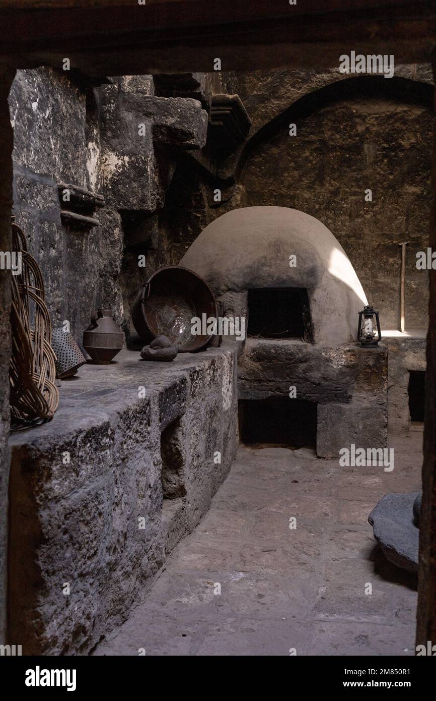 Dark stone kitchen, old style. Beauty Stock Photo - Alamy
