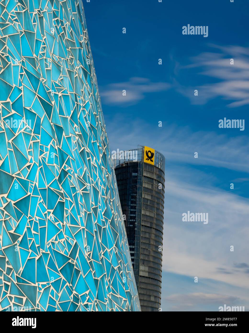 View to the Post Tower from Bundeskunsthalle Stock Photo - Alamy