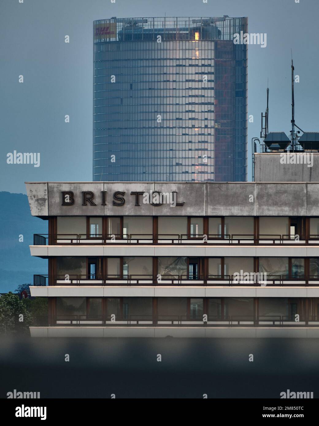 Post Tower behind Bristol Hotel in Bonn Stock Photo - Alamy
