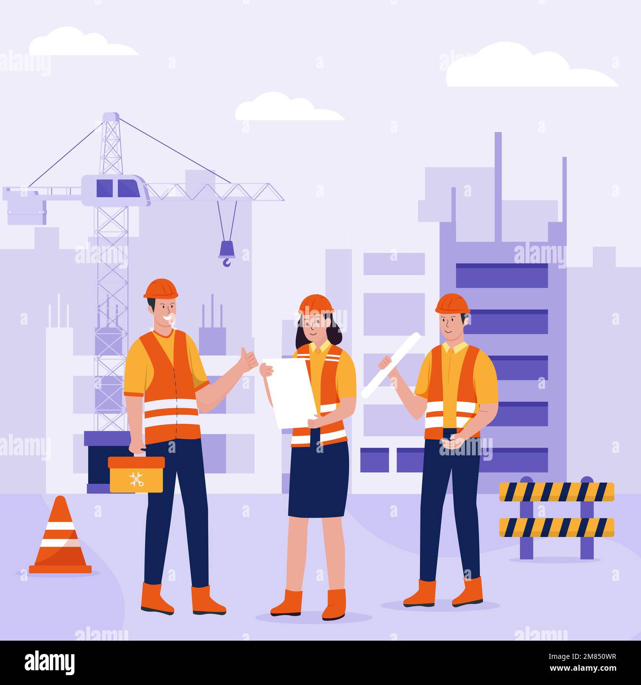 Flat design of civil engineer building real estate business ...